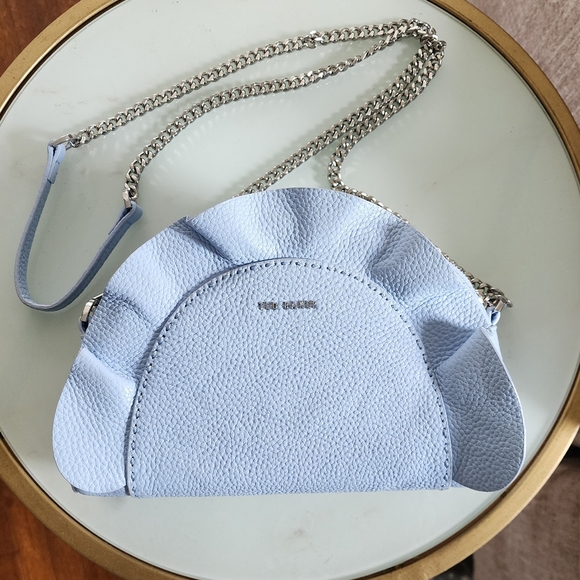 Ted Baker London | Bags | Ted Baker Baby Blue Leather Ruffle Crossbody ...